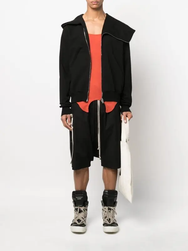 Rick Owens Draped Pointed Zip Hoodie