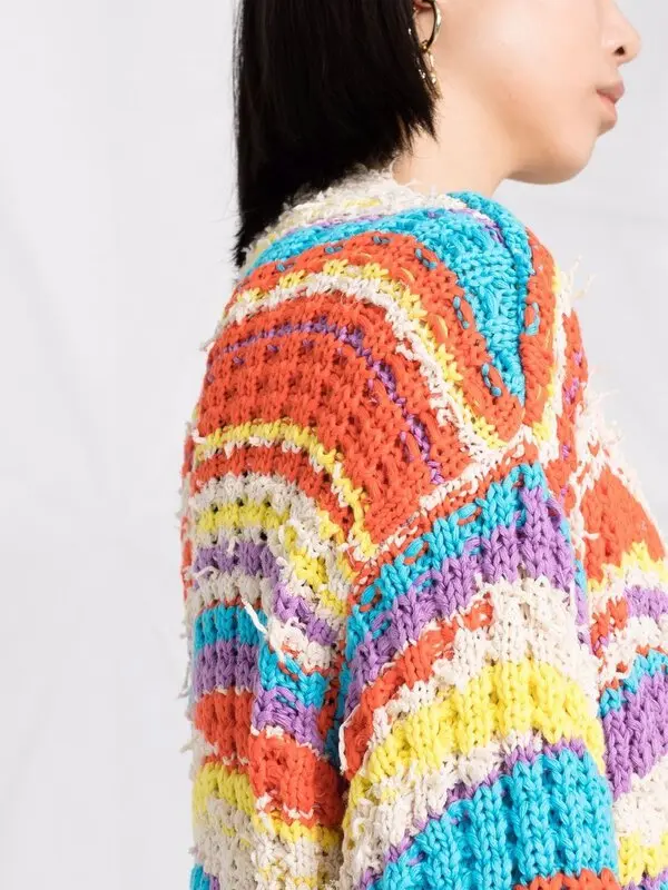MSGM Striped Chunky Knit Cardigan