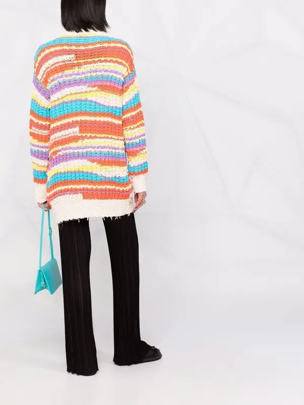 MSGM Striped Chunky Knit Cardigan