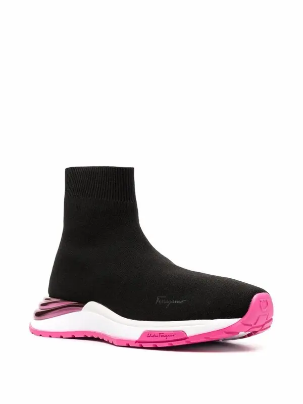 FERRAGAMO Sock-style Sneakers - Black