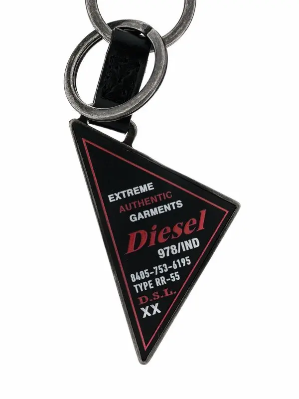 DIESEL® Logo-print Triangle-shape Keychain
