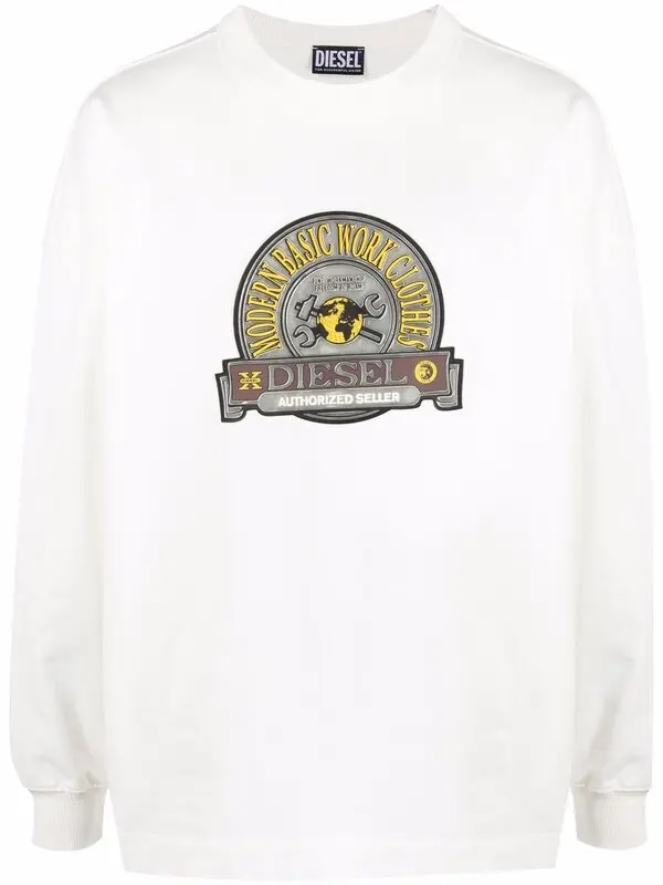 DIESEL® Graphic-print Cotton Sweatshirt - White