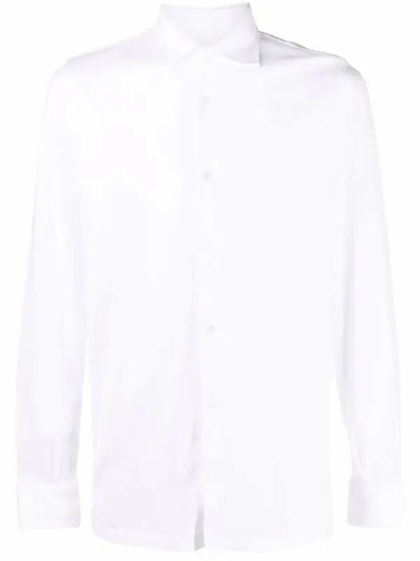 Fedeli Cutaway-collar Cotton Shirt - White
