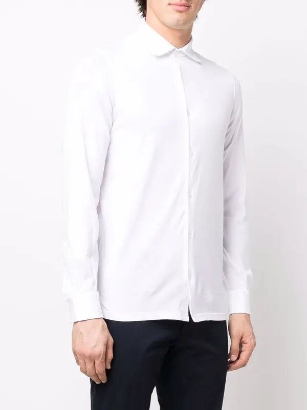 Fedeli Cutaway-collar Cotton Shirt