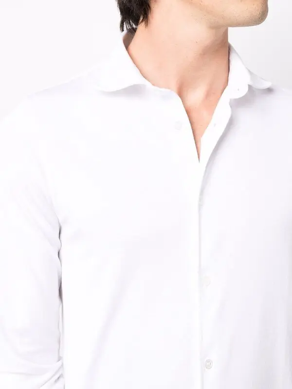 Fedeli Cutaway-collar Cotton Shirt