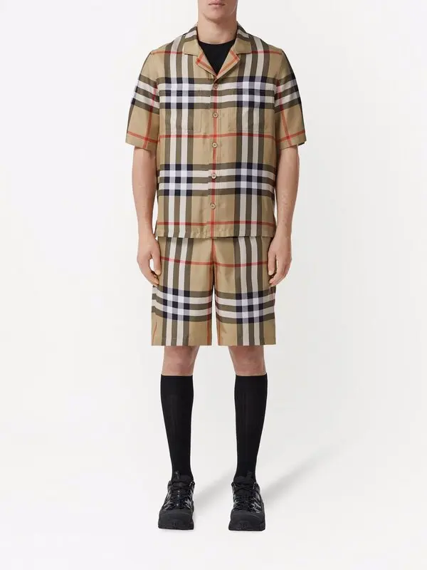 Burberry Check-print Silk Shorts