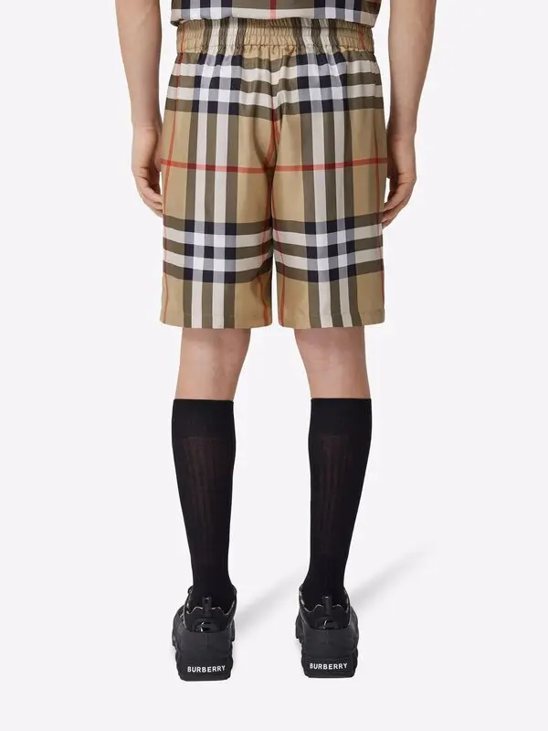 Burberry Check-print Silk Shorts