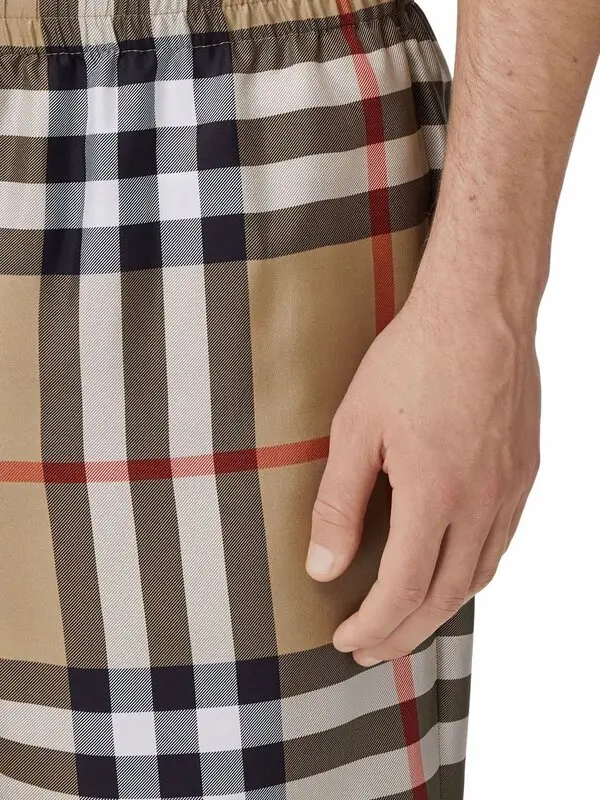 Burberry Check-print Silk Shorts