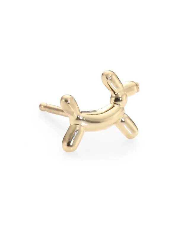 SYDNEY EVAN Mini Balloon Dog Single Stud Earring - Gold