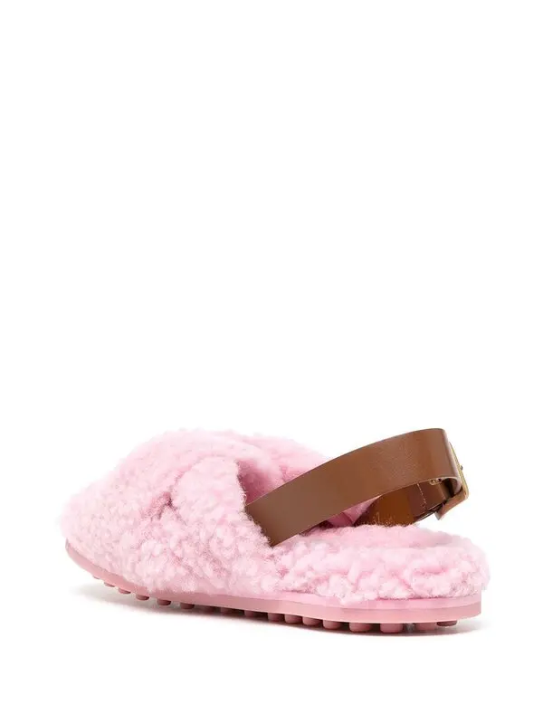 TOD'S Slingback Shearling Sandals