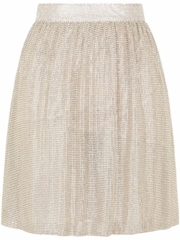 Dolce & Gabbana Crystal Mesh Midi Skirt