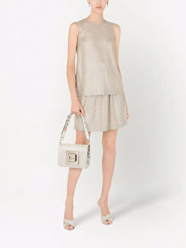 Dolce & Gabbana Crystal Mesh Midi Skirt
