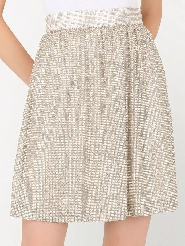 Dolce & Gabbana Crystal Mesh Midi Skirt