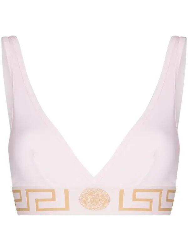 Versace Greca Border Triangle Bralette - Pink