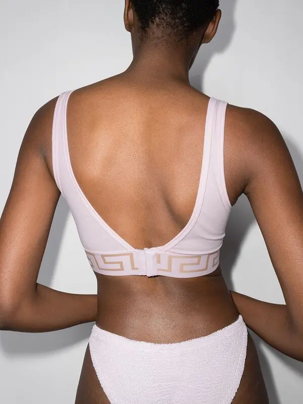 Versace Greca Border Triangle Bralette - Pink