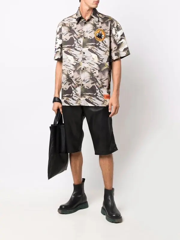 Heron Preston Camouflage-print Bowling Shirt