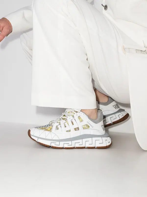 Versace Odissea Leather Sneakers - White