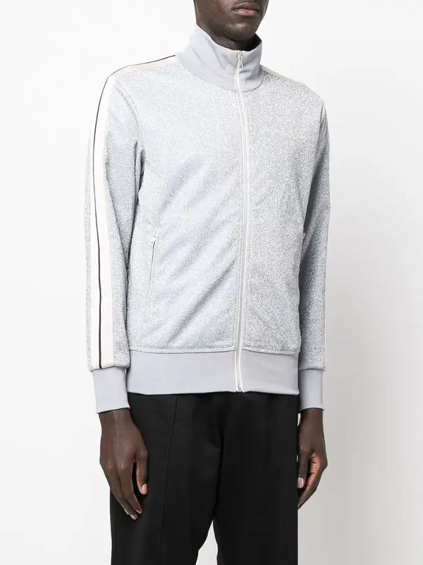 Palm Angels Glitter Lurex Track Jacket - Grey