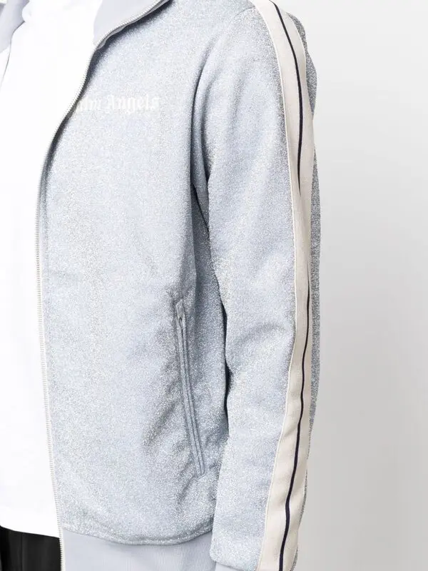 Palm Angels Glitter Lurex Track Jacket - Grey