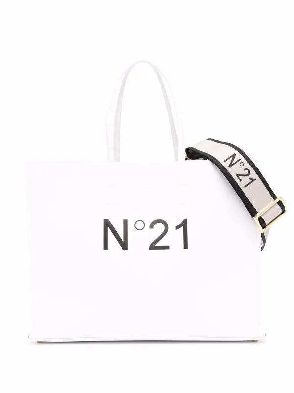 N°21 Logo-print Tote Bag - White