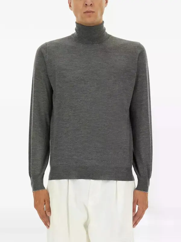 Brunello Cucinelli Turtleneck Long Sleeve Sweater - Grey