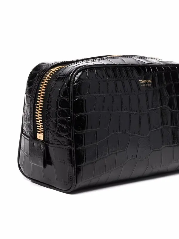 TOM FORD Crocodile-embossed Wash Bag