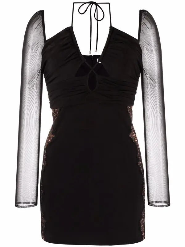SELF-PORTRAIT Cut-out Draped Dress