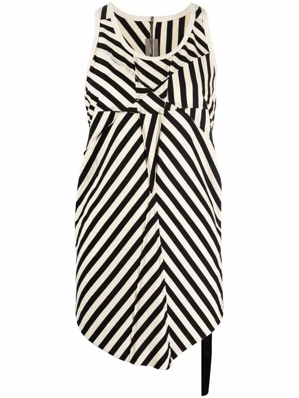 Rick Owens Striped Sleeveless Tank Top - Black