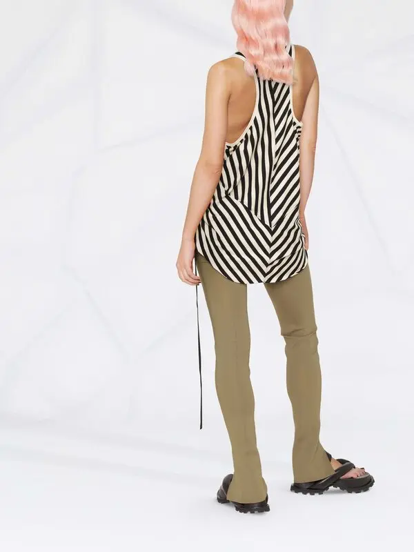 Rick Owens Striped Sleeveless Tank Top - Black