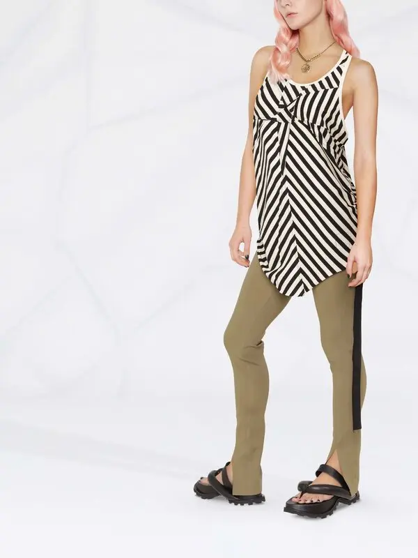 Rick Owens Striped Sleeveless Tank Top - Black