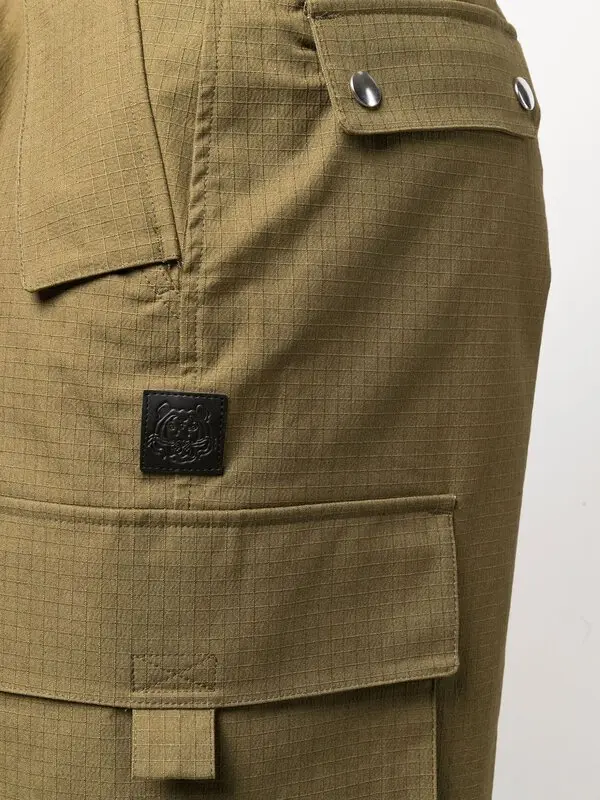 Kenzo Cotton Cargo Shorts - Green