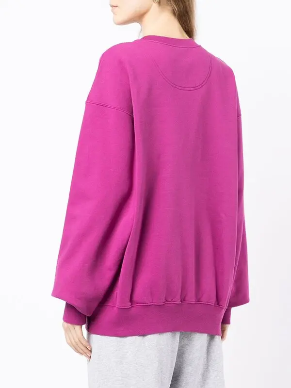 7 DAYS ACTIVE Logo-print Crew Neck Sweatshirt - Purple