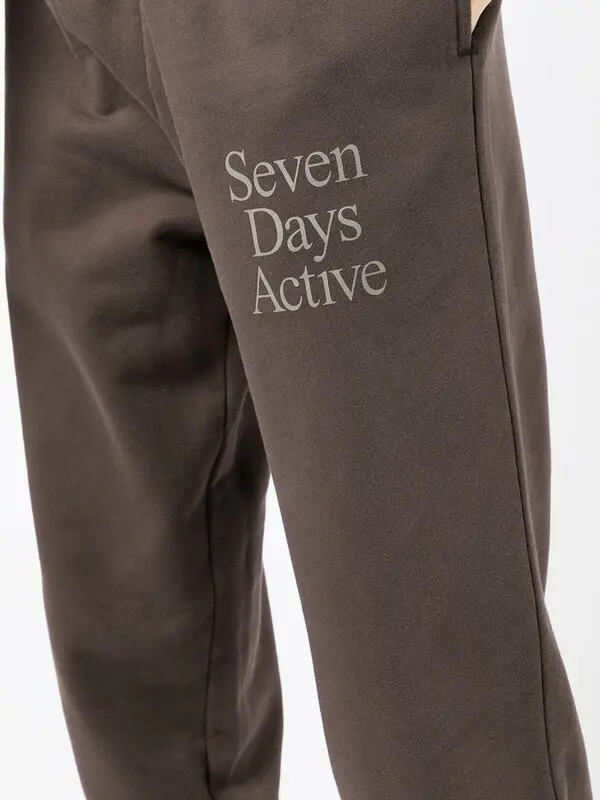 7 DAYS ACTIVE Logo-print Track Pants - Grey