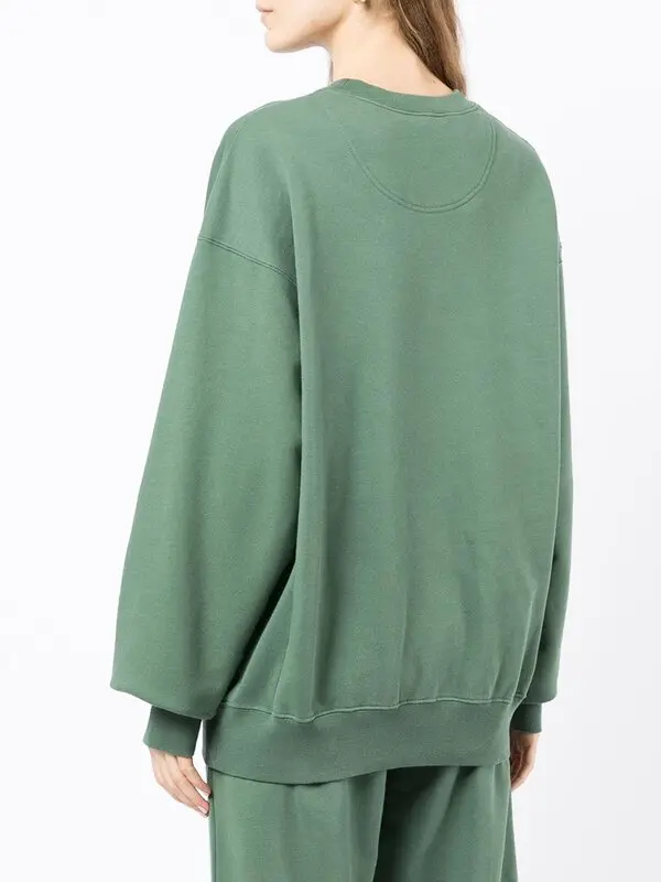 7 DAYS ACTIVE Logo-print Crew Neck Sweatshirt - Green