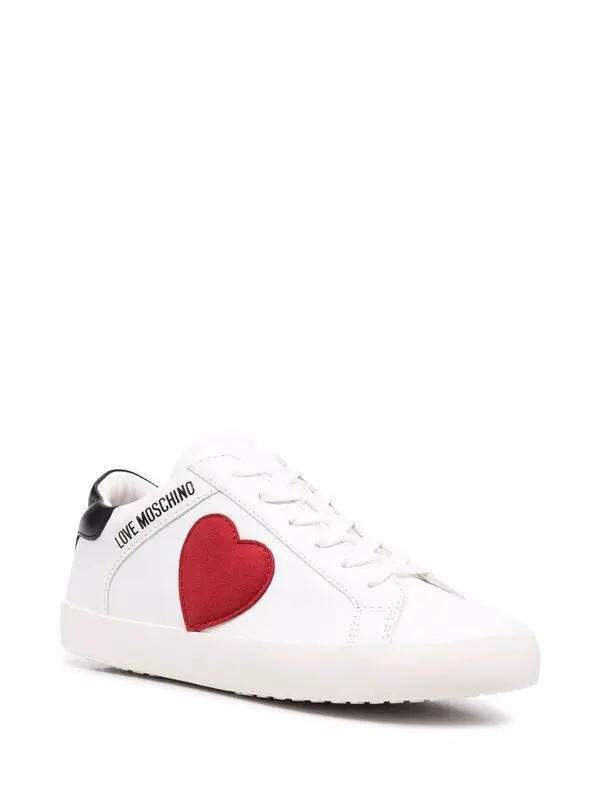 Moschino Leather Heart Patch Sneakers