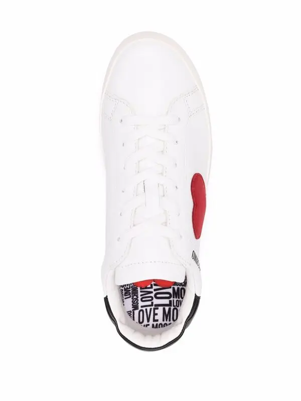 Moschino Leather Heart Patch Sneakers