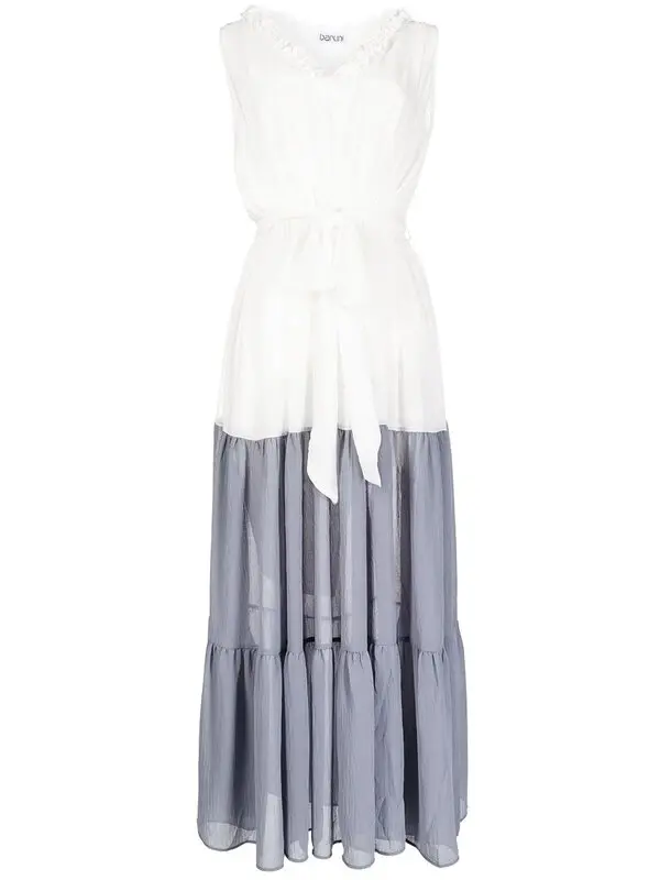 BARUNI Belted Tiered Gown
