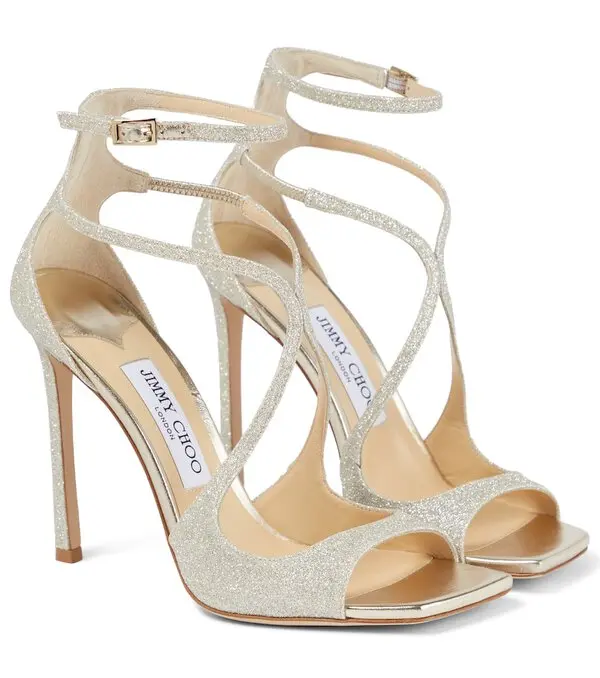 JIMMY CHOO Azia 110 Glitter Sandals