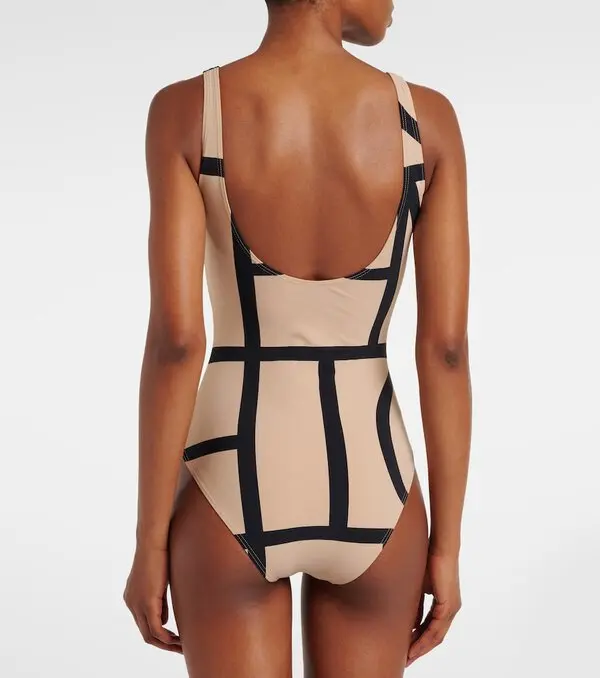 TOTEME Logo Monogram One-piece Swimsuit - Beige