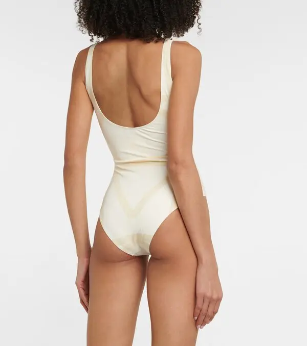 TOTEME Logo Monogram One-piece Swimsuit - Beige
