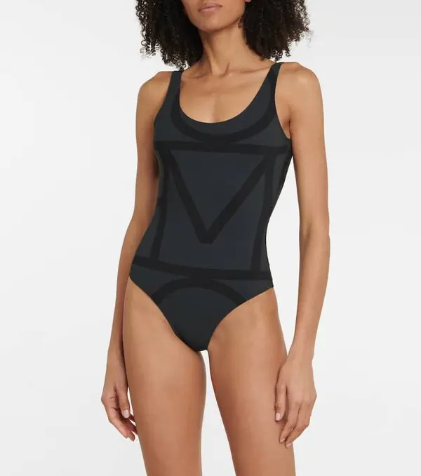 TOTEME Logo Swimsuit - Black