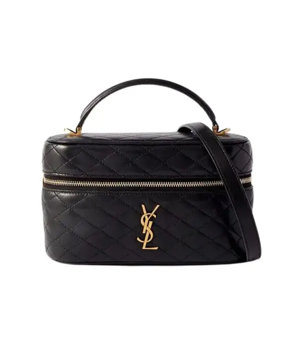 Saint Laurent Gaby Vanity Quilted Leather Shoulder Bag - Black