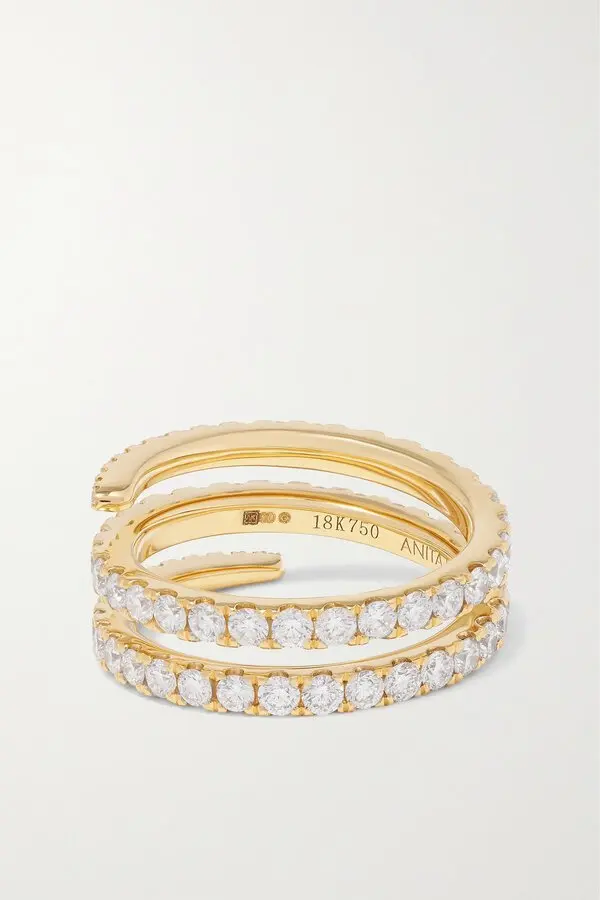 ANITA KO Coil 18-karat Diamond Ring - Gold