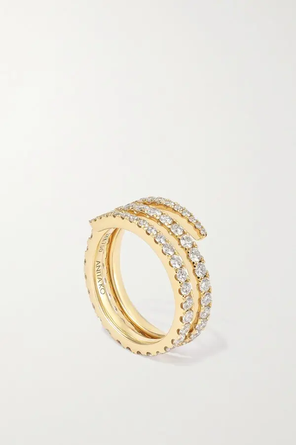 ANITA KO Coil 18-karat Diamond Ring - Gold