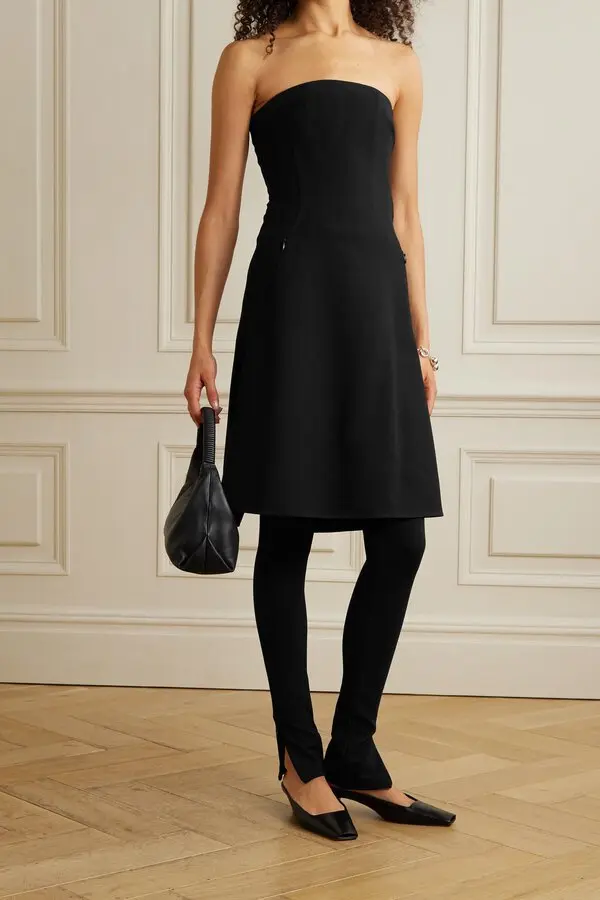 Akris Strapless Wool-blend Crepe Tunic