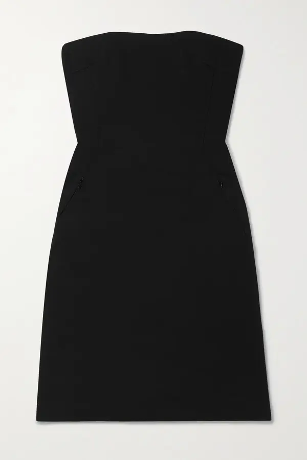 Akris Strapless Wool-blend Crepe Tunic