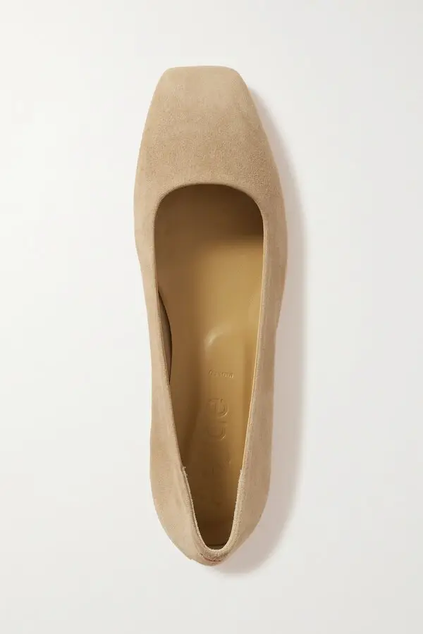 AeydĒ Ida Suede Ballet Flats - Neutrals