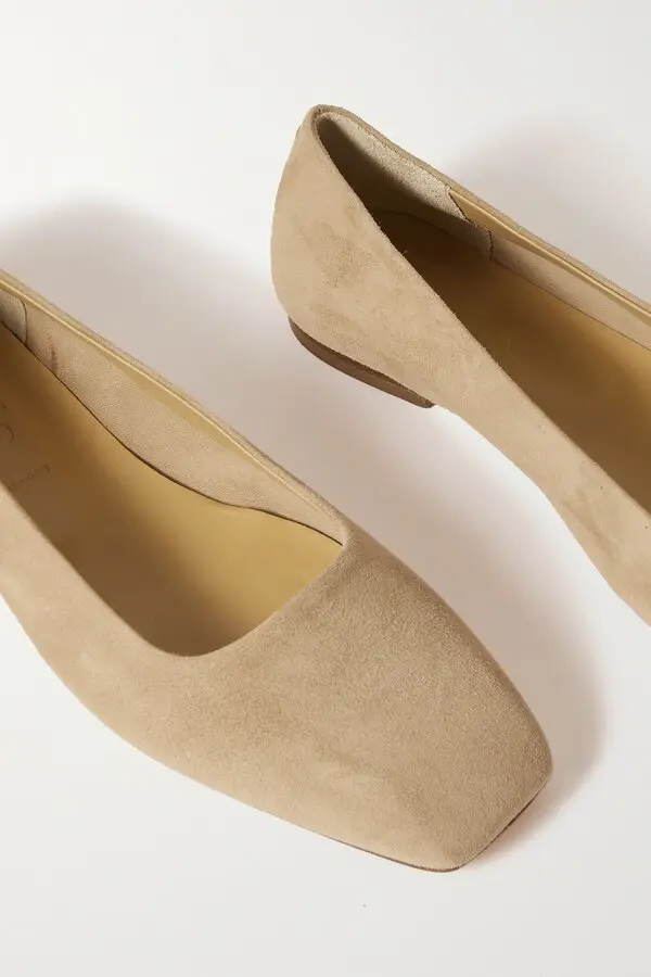 AeydĒ Ida Suede Ballet Flats - Neutrals