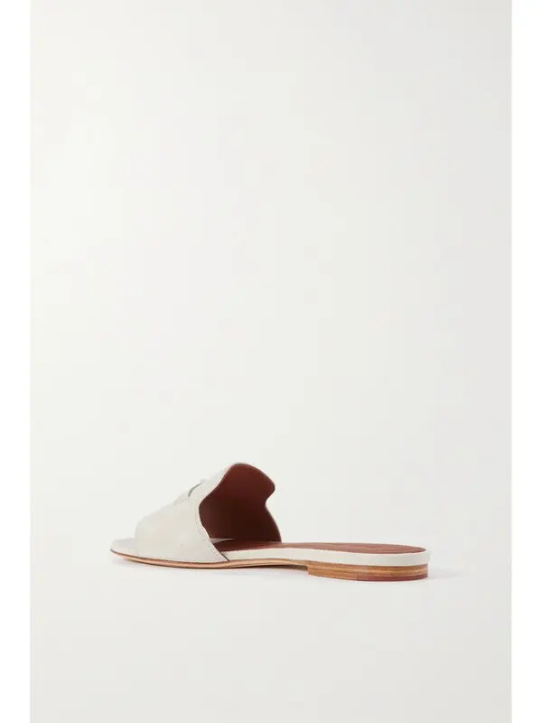 Loro Piana Summer Charms Suede Slides - Gray