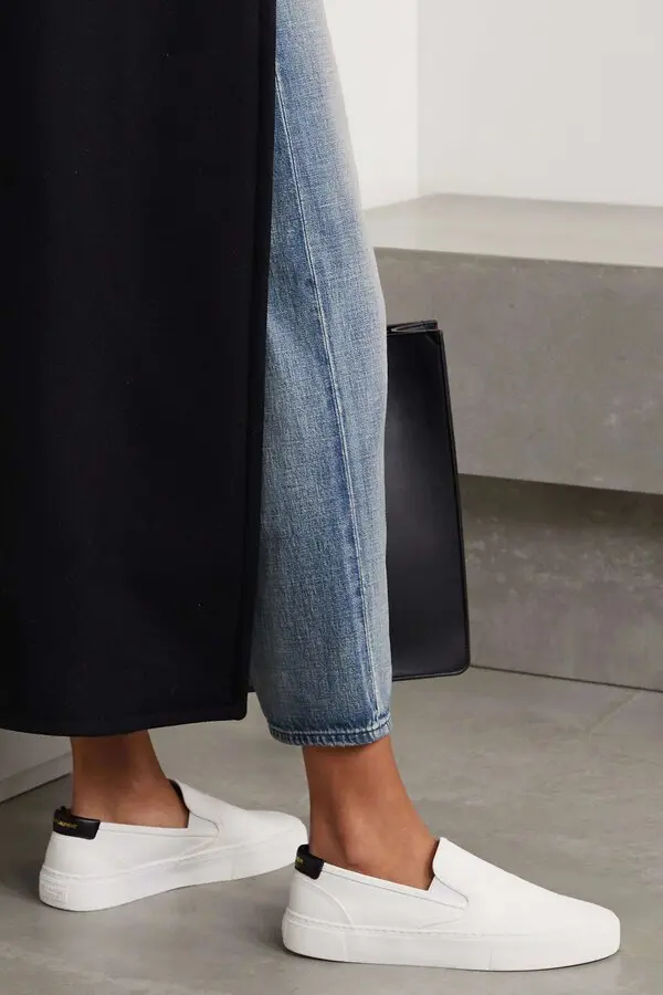 Saint Laurent Venice Leather-Trimmed Canvas Slip-On Sneakers  display picture 2